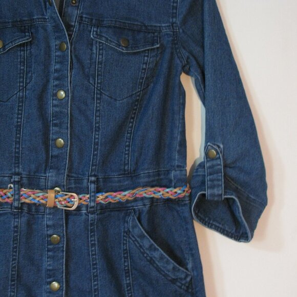 Cato | Dresses | Cato Denim Dress Size 2 Snap Front Belt Included Cute ...